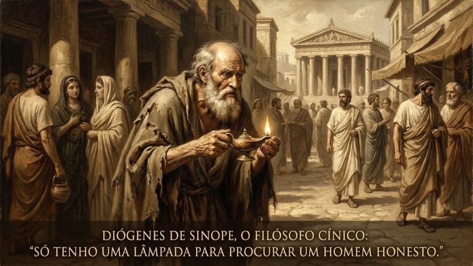 Diógenes de Sínope, o filósofo cínico: "Tenho apenas uma lâmpada para ...