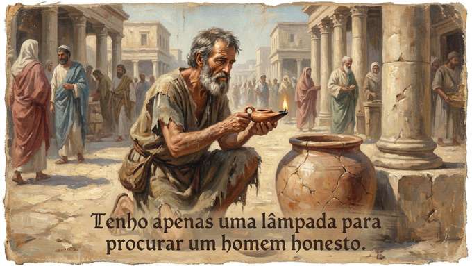 Diógenes de Sínope, o filósofo cínico: "Tenho apenas uma lâmpada para ...