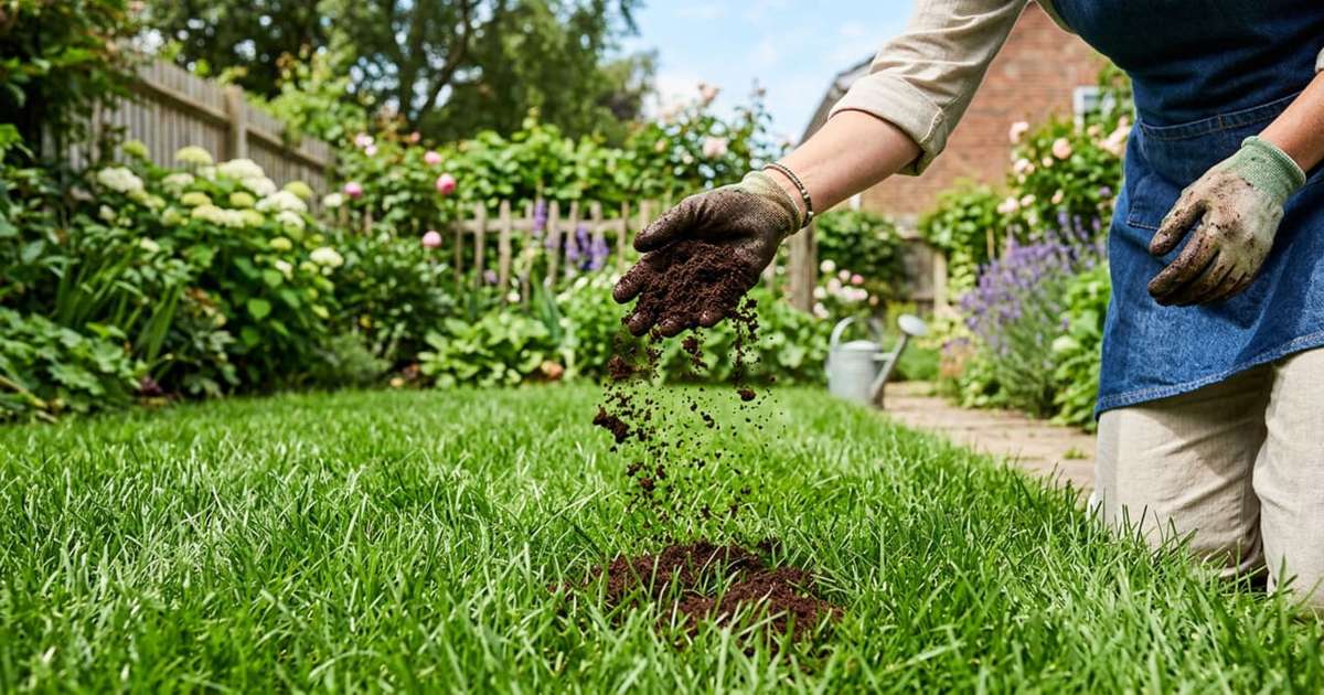 Por que você deveria começar a espalhar borra de café no seu gramado?