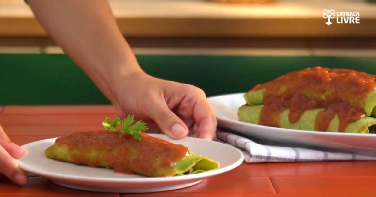 Receita rápida e nutritiva de panqueca verde; veja o passo a passo
