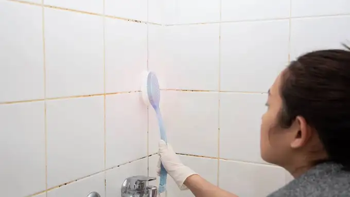 1 colher de sopa. 2 litros de água. O rejunte do banheiro ficou branco ...