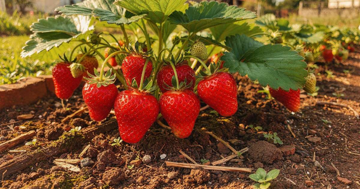 Uma colher de sopa sob cada planta e você terá uma colheita de morangos ...