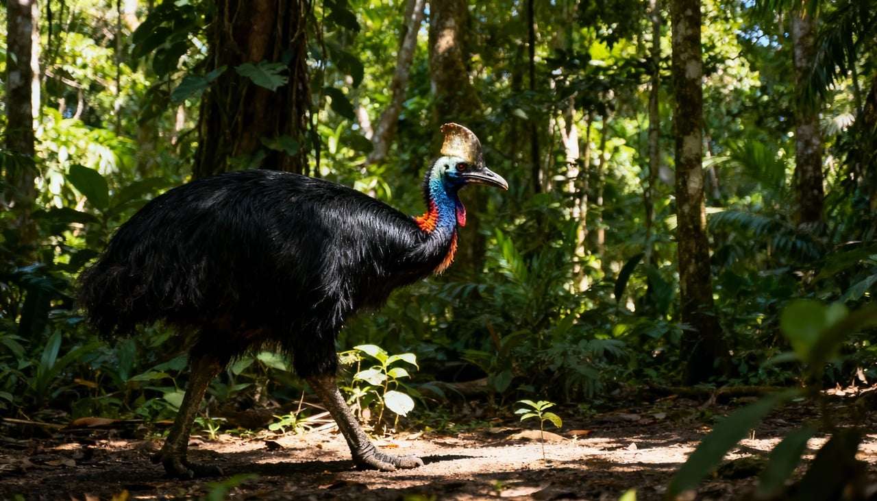 Essa ave gigante não voa, mas corre rápido e se defende com chutes ...
